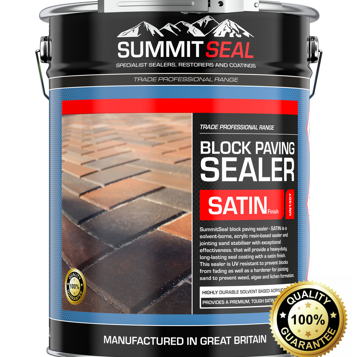 SummitSeal - Block Paving Sealer - SATIN - Highly Durable, Sand Harden ...